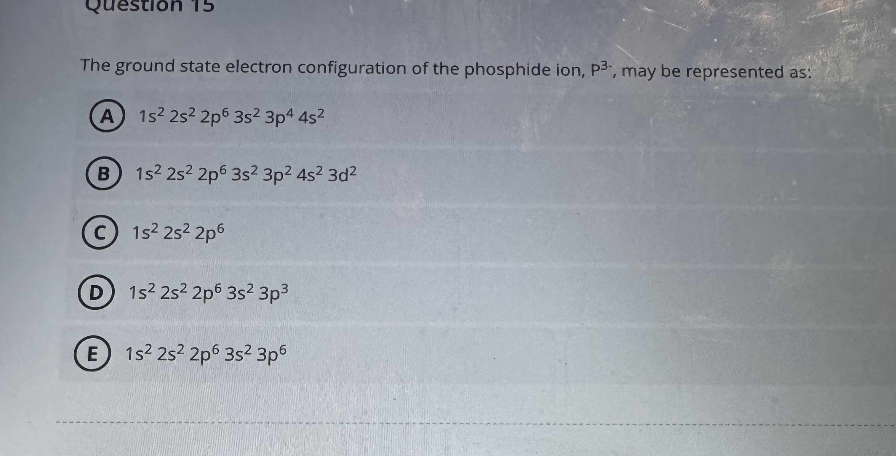 Solved The ground state electron configuration of the | Chegg.com