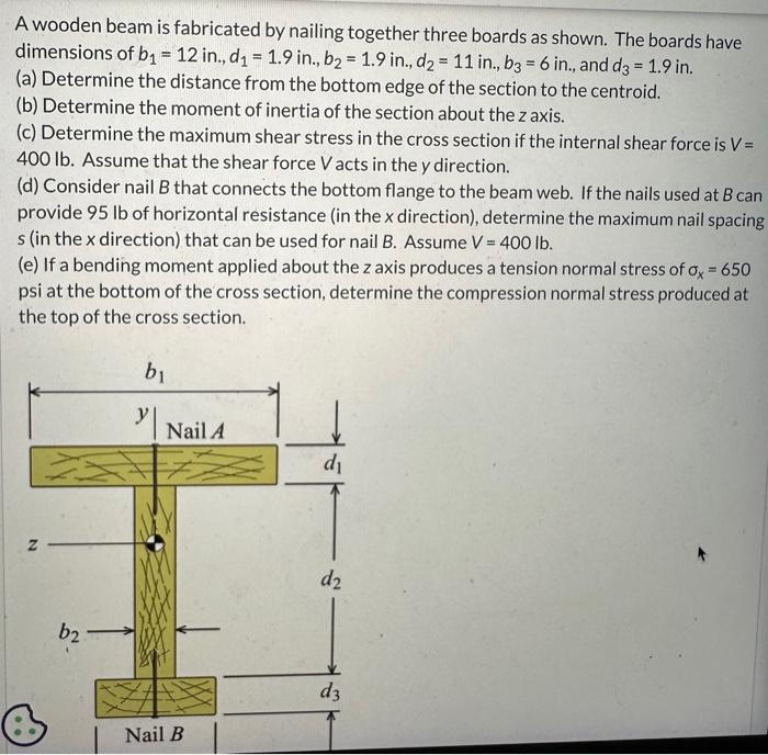 A wooden beam is fabricated by nailing together three | Chegg.com