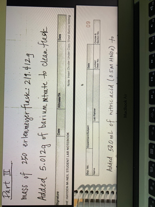 Common lon Effect Initial Mass of Ba(NOsla Trials 5. | Chegg.com