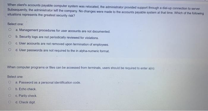 Solved When client's accounts payable computer system was | Chegg.com