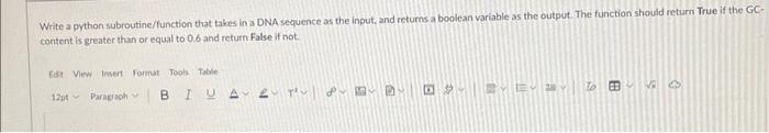 Write A Python Subroutine Function That Takes In A