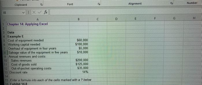 Solved Enter a formula into each of the cells marked with a? | Chegg.com