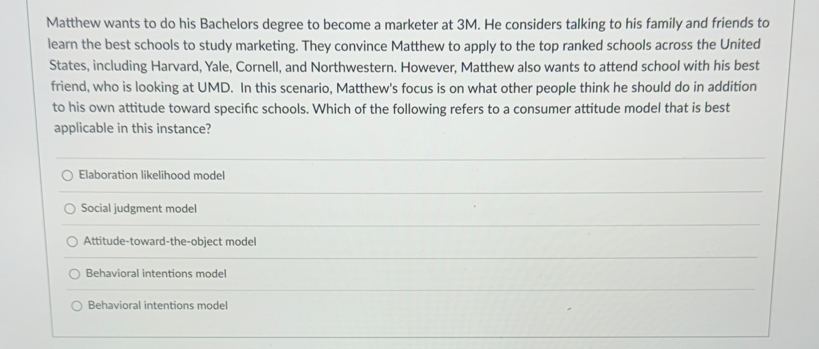 Solved Matthew wants to do his Bachelors degree to become a | Chegg.com