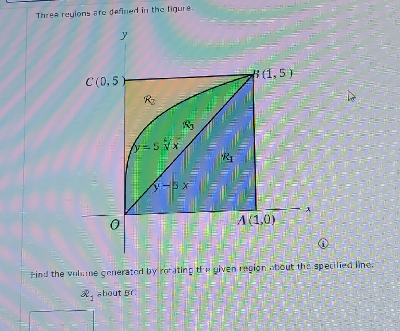 Solved Three regions are defined in the figure. Find the | Chegg.com