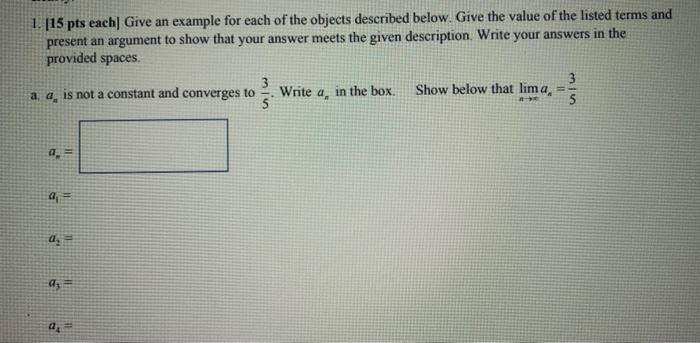 Solved [15 ﻿pts each] ﻿Give an example for each of the | Chegg.com
