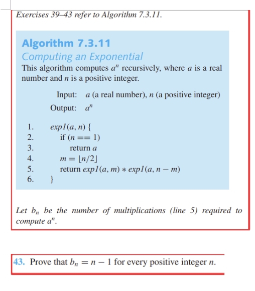 Solved Exercises 39 43 refer To Algorithm 7311algorithm 6051