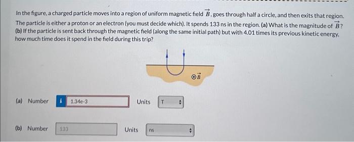 Solved In the figure, a charged particle moves into a region | Chegg.com