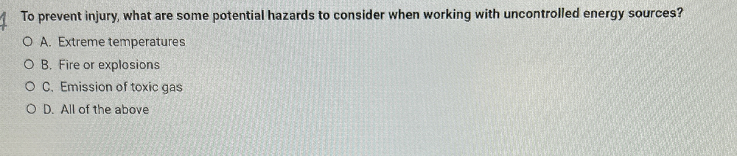 Solved To prevent injury, what are some potential hazards to | Chegg.com