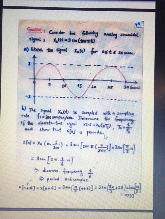Solved 23 Queen . Consider the following analog sinusoidal | Chegg.com