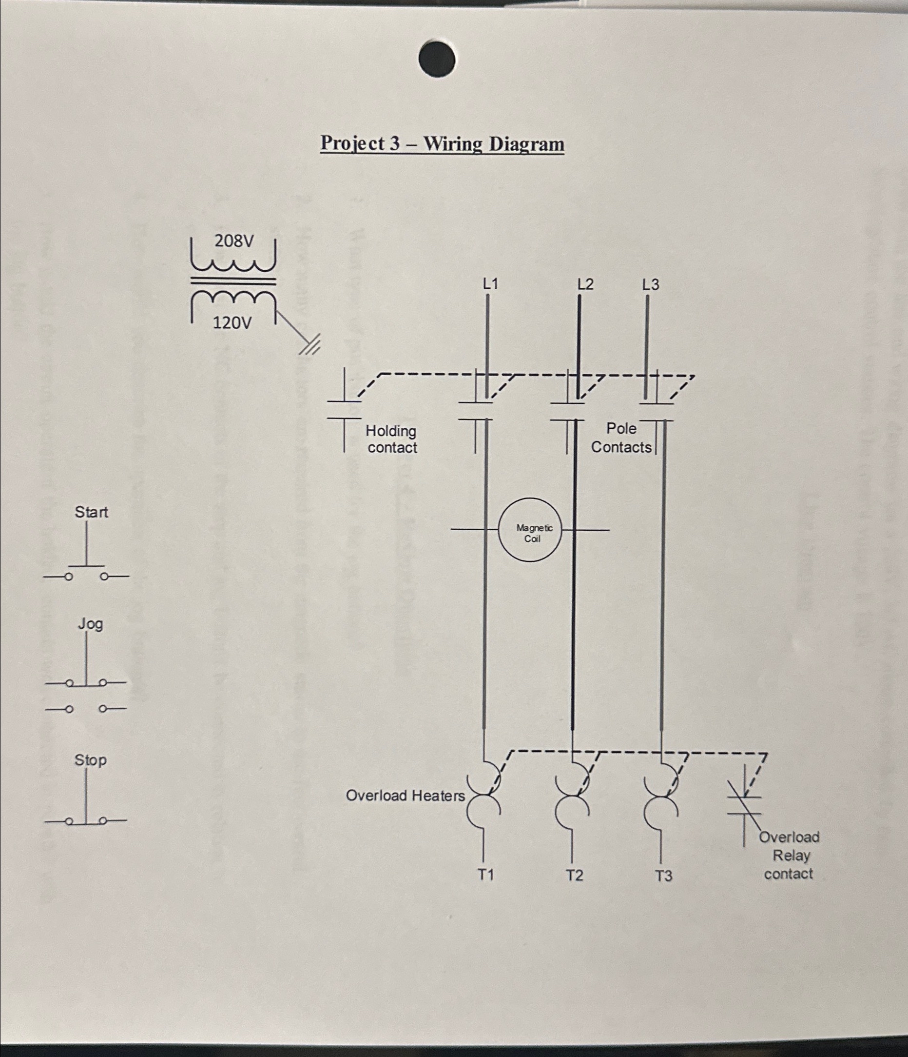 Solved Project 3 - ﻿Wiring Diagram | Chegg.com