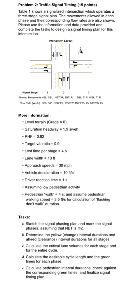 solve all using traffic engineeringProblem 2: Traffic | Chegg.com