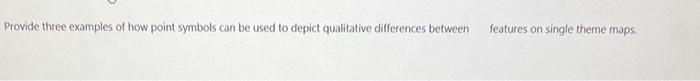 Solved Provide three examples of how point symbols can be | Chegg.com