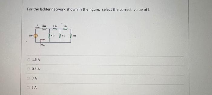 Solved For the ladder network shown in the figure, select | Chegg.com