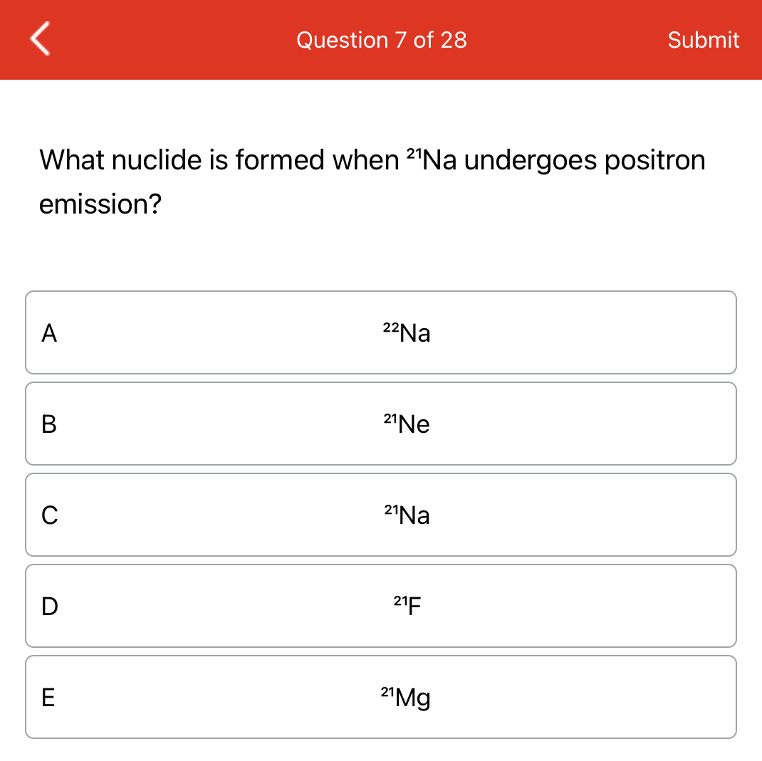 Solved Question 7 ﻿of 28SubmitWhat nuclide is formed when | Chegg.com