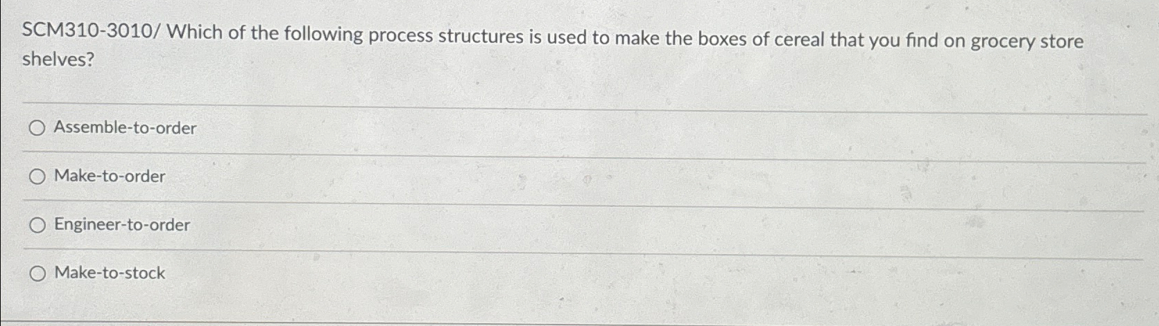Solved SCM310-3010/ ﻿Which of the following process | Chegg.com