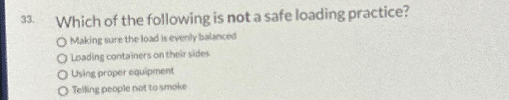 Solved Which of the following is not a safe loading | Chegg.com