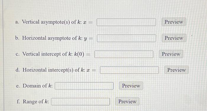 Solved Use the graph of the function k, below, to identify | Chegg.com