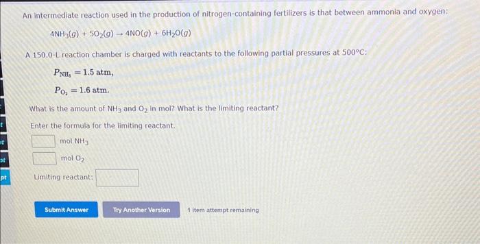 Solved An intermediate reaction used in the production of | Chegg.com