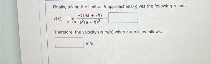 Solved Finally, taking the limit as h approaches 0 gives the | Chegg.com