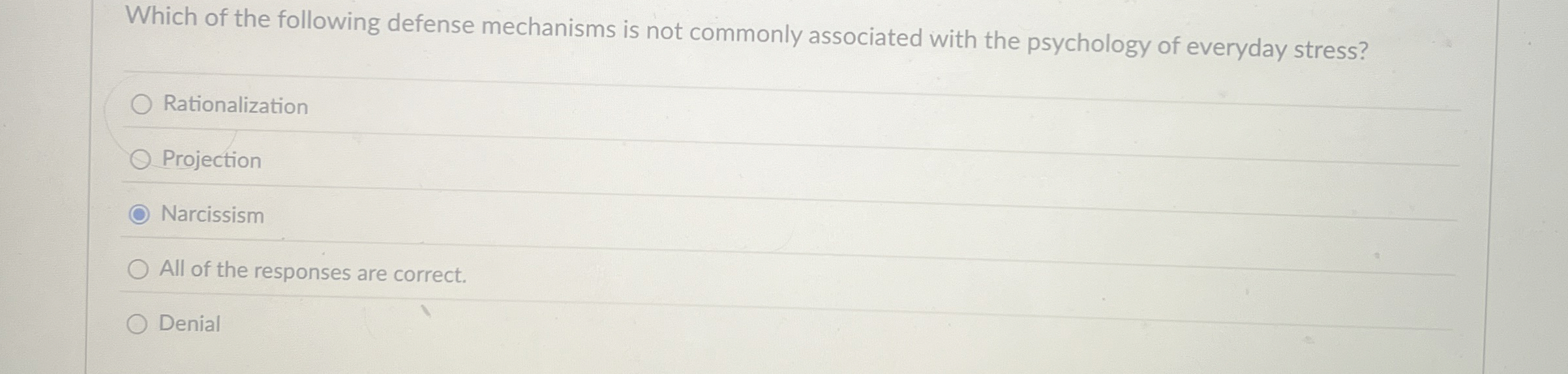 Solved Which of the following defense mechanisms is not | Chegg.com