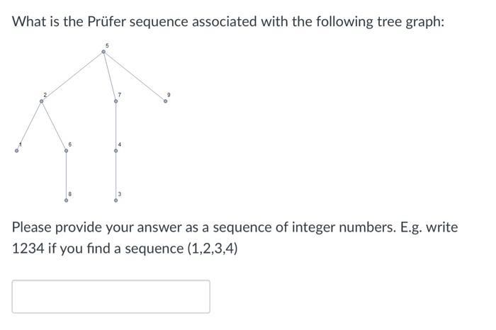 Solved Let P = (2, 6, 7, 2, 2, 2, 1) be a Prüfer Sequence. | Chegg.com