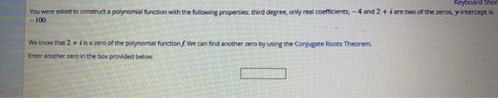 Solved You were asked to construct a polynomial function | Chegg.com