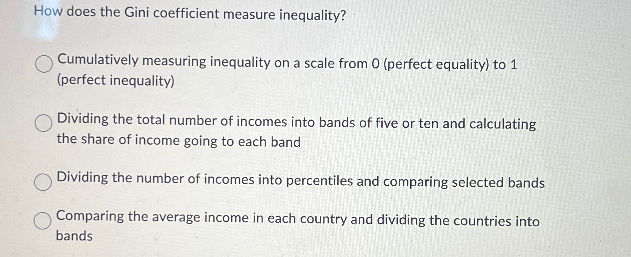 Solved How Does The Gini Coefficient Measure