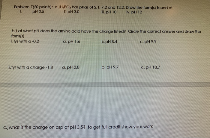Solved Problem 7(20 points): a.)H3PO, has pKas of 2.1.7.2 | Chegg.com
