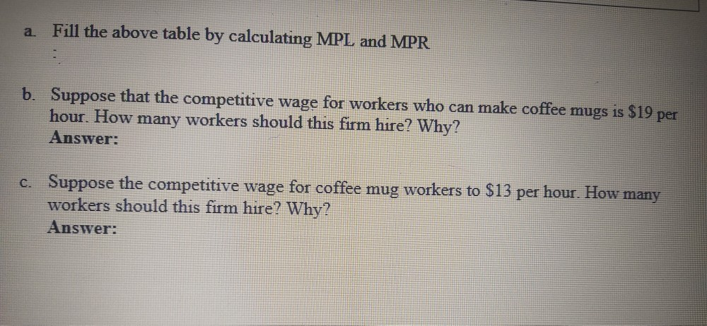 Solved Suppose That Labour Is The Only Variable Input In The 