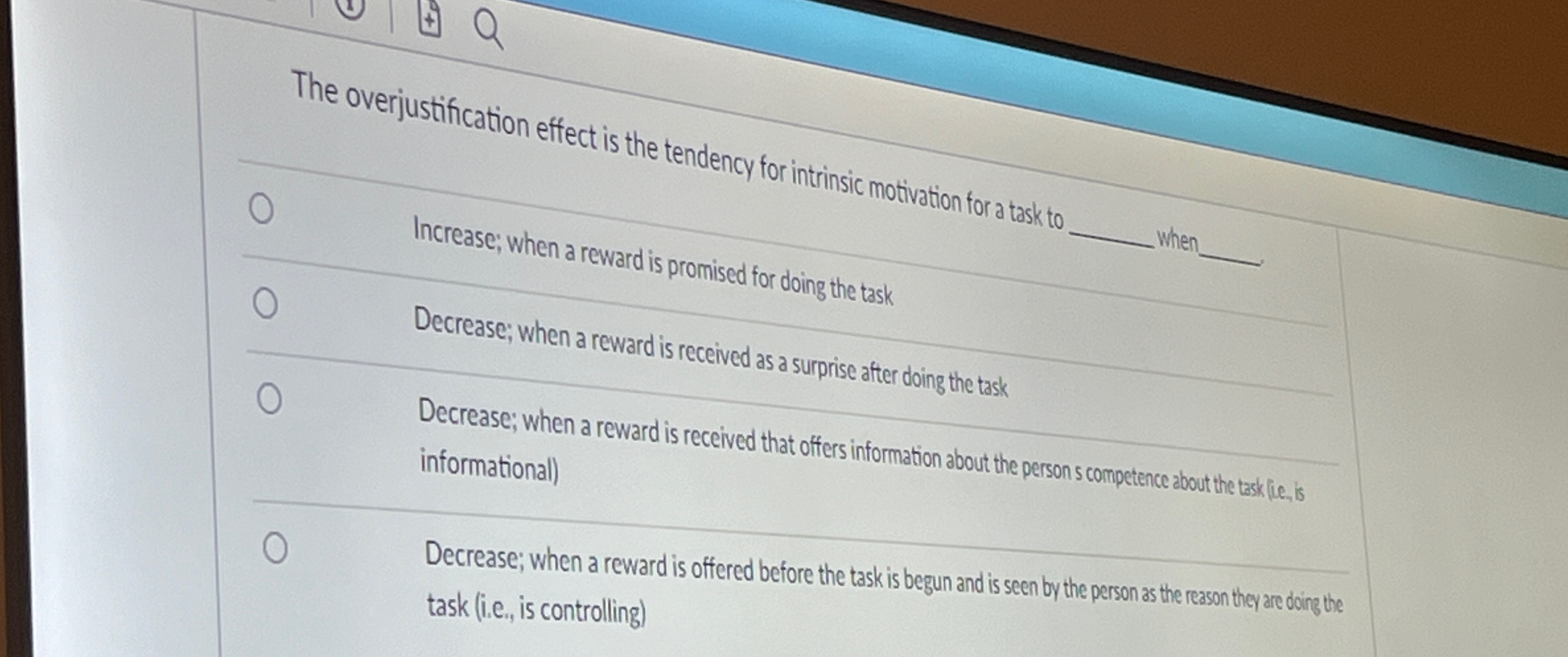 Solved The overjustification effect is the tendency for | Chegg.com