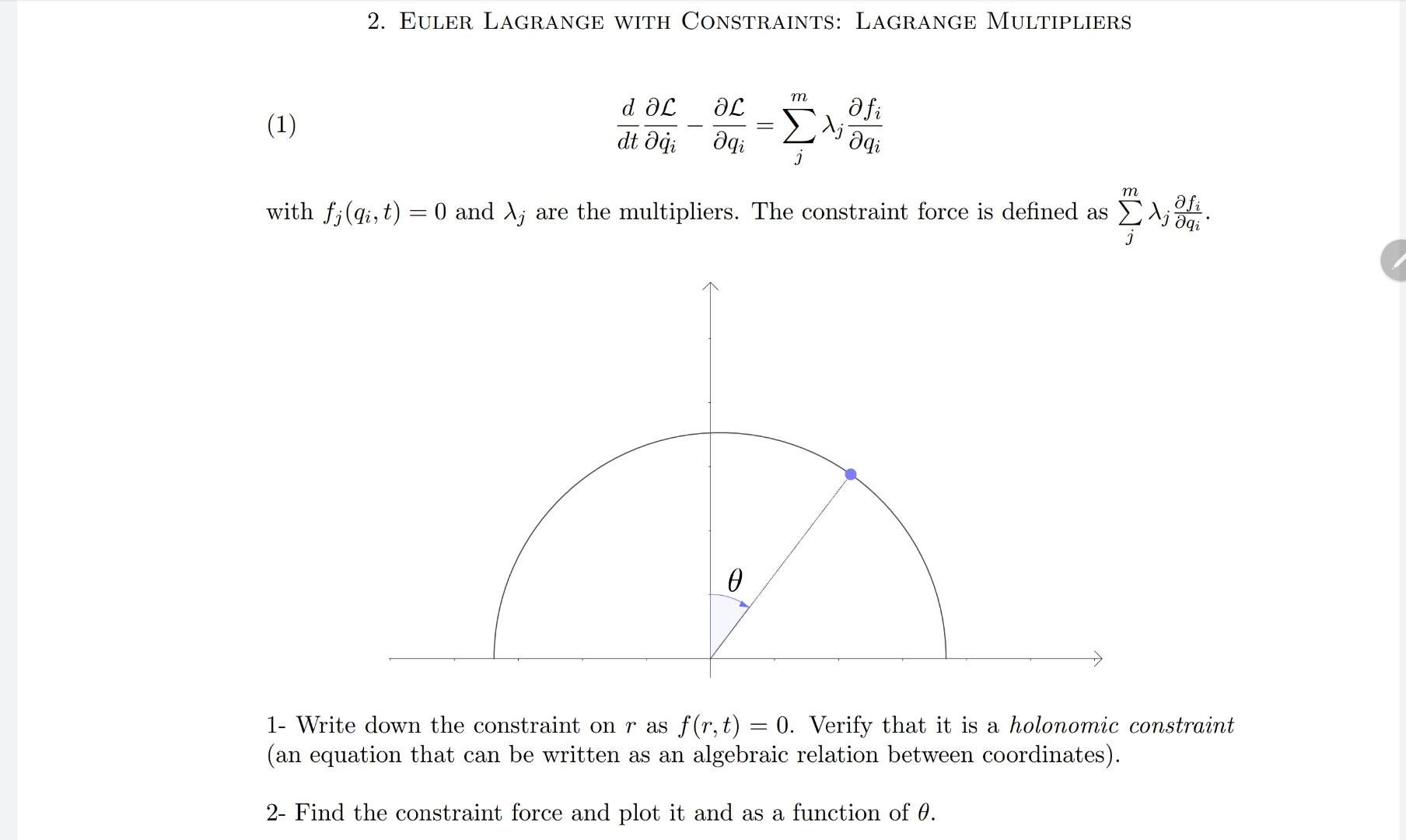 2 Euler Lagrange With Constraints Lagrange