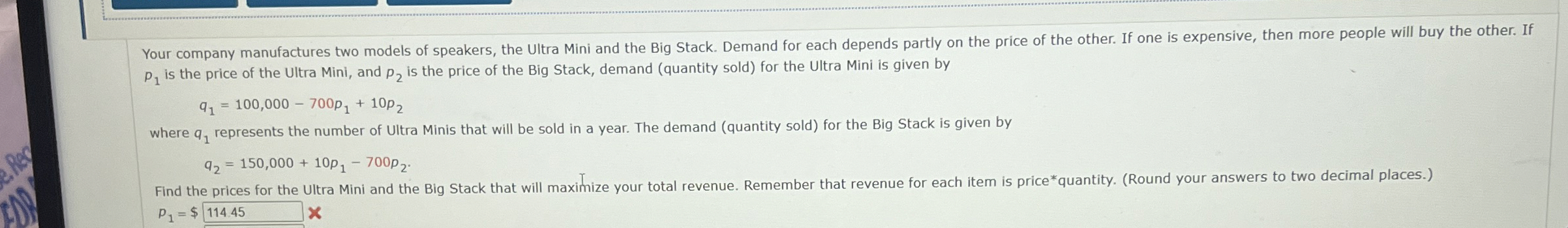 Solved Your company manufactures two models of speakers, the | Chegg.com