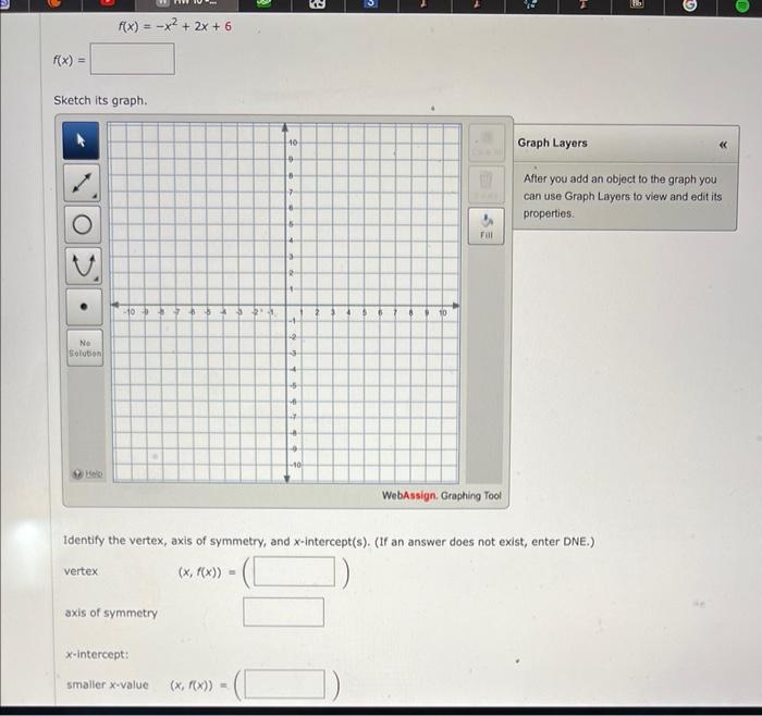 Solved f(x)=−x2+2x+6 Sketch its graph. Graph Layers After | Chegg.com