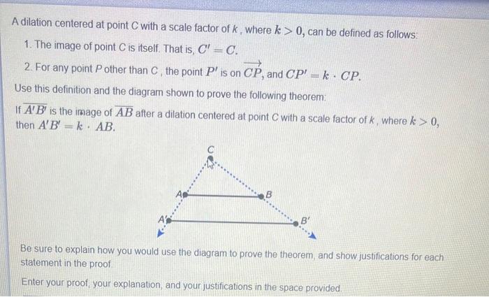 Solved A dilation centered at point C with a scale factor of | Chegg.com