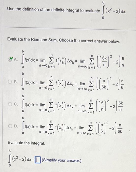 Solved Use the definition of the definite integral to | Chegg.com