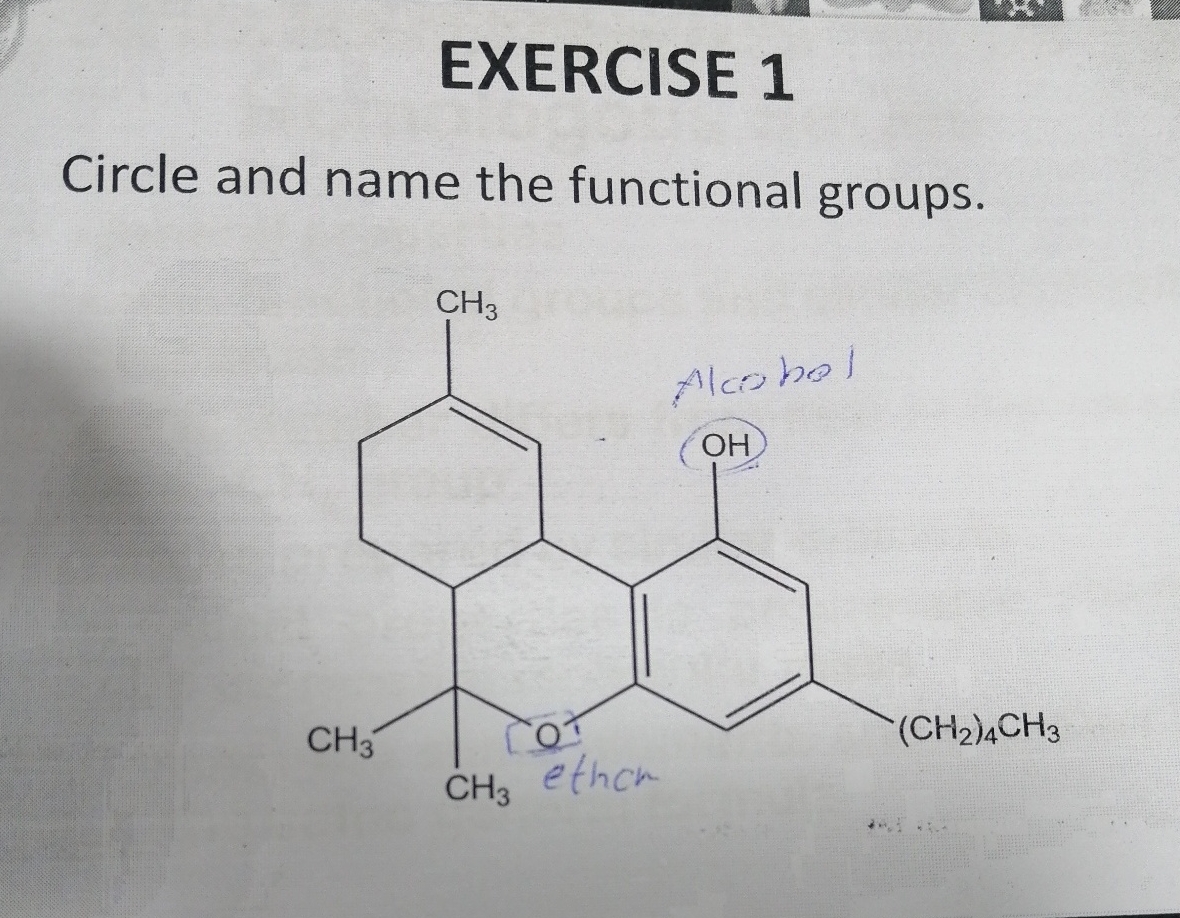 Solved EXERCISE 1Circle and name the functional groups. | Chegg.com