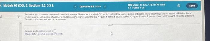 Solved K Module 05 Cql 2 Sections 3 2 3 3 And St K