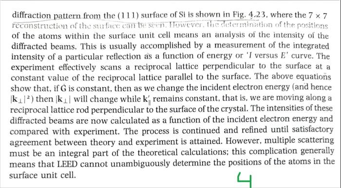 Solved 4.9.1 Low energy electron diffraction (LEED) (Jones | Chegg.com