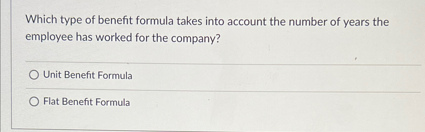 Solved Which type of benefit formula takes into account the | Chegg.com
