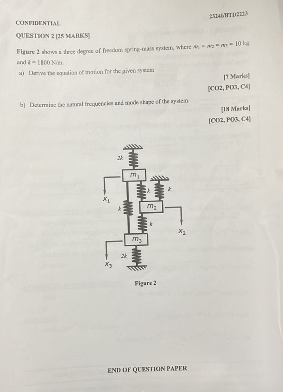 Solved 2324L/BTD2223CONFIDENTIALQUESTION 2 [25 ﻿MARKS]Figure | Chegg.com
