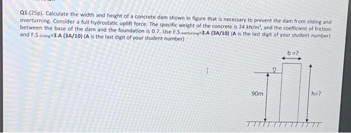 Q1. (25p). Calculate the width and height of a | Chegg.com