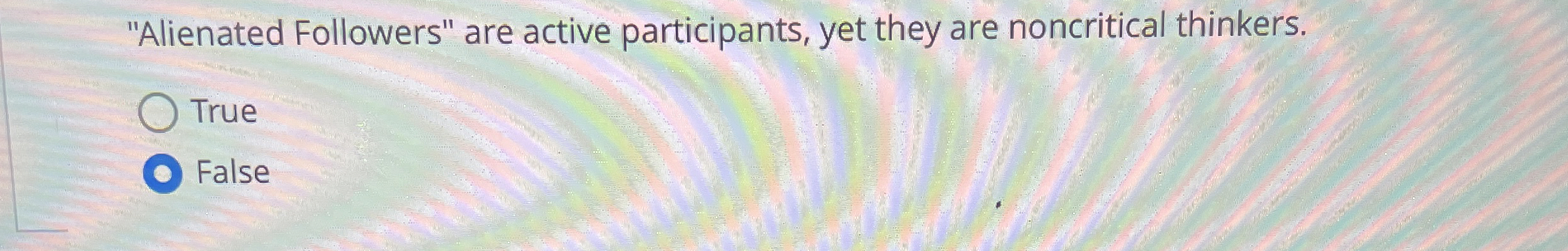 Solved "Alienated Followers" are active participants, yet | Chegg.com