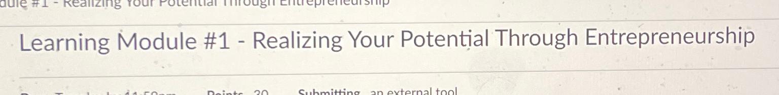 Solved Learning Module #1 - ﻿Realizing Your Potential | Chegg.com