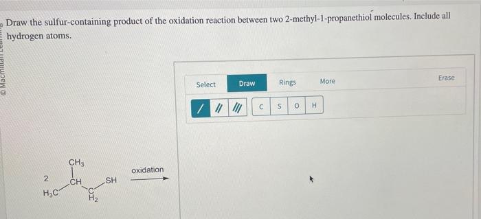 Solved Draw the sulfur-containing product of the oxidation | Chegg.com