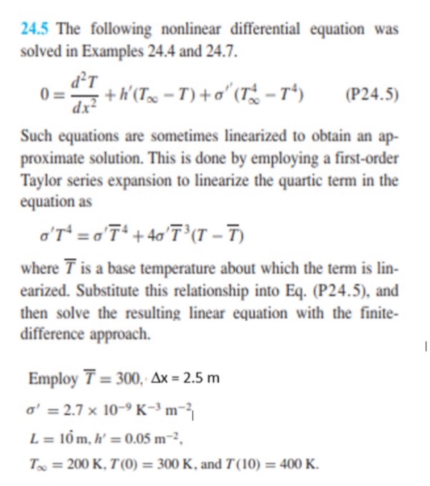 Solved 24.5 The following nonlinear differential equation | Chegg.com