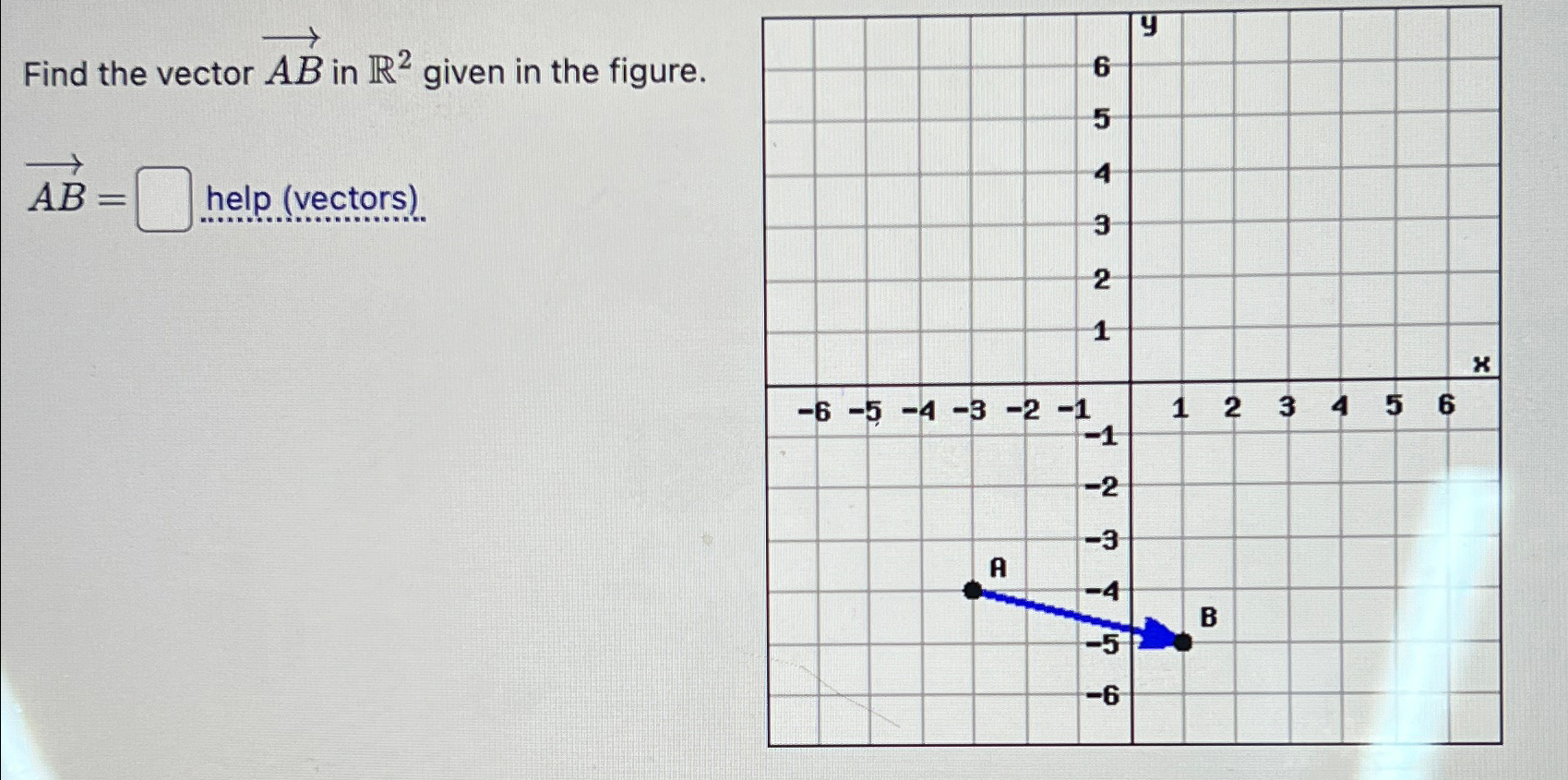 Solved Find the vector vec(AB) ﻿in R2 ﻿given in the | Chegg.com