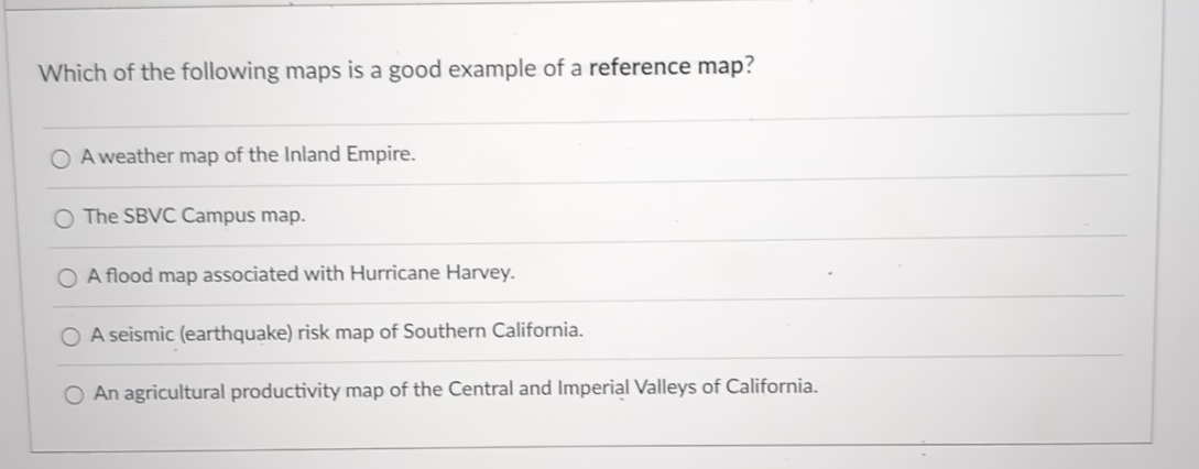 Solved Which of the following maps is a good example of a | Chegg.com