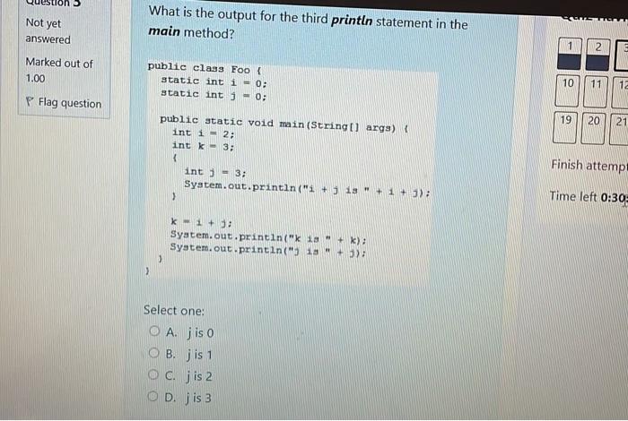 Solved Not yet What is the output for the third println | Chegg.com