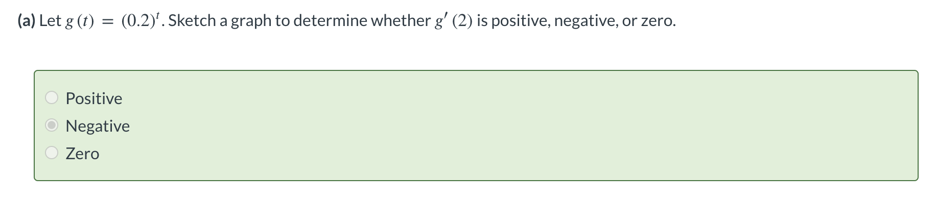 Solved (a) ﻿Let g(t)=(0.2)t. ﻿Sketch a graph to determine | Chegg.com