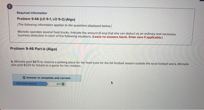 Solved Required information Problem 9-46 (LO 9-1, LO 9-2) | Chegg.com Solved Required information Problem 9-46 (LO 9-1, LO 9-2) | Chegg.com